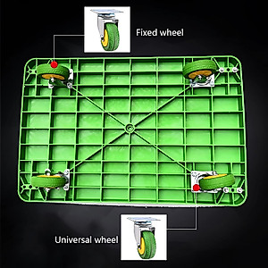 Platform Truck Platform Truck Metal Folding Push Cart Load 330lb - 660lb Moving Dolly Cart with 4 Wheel Flat Handtruck Green Flatbed Cart Reliable