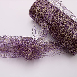 Queenbox 6"x10 Yards Openwork Tulle Ribbon, Irregular Spider Web Mesh Hollow Gauze Roll Hole Lace Net Thin Fabric for DIY Art Craft, Black