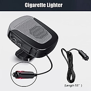 Portable Car Heater Car Fan 12V 150W Heating and Cooling Mode Windshield Defrost Defogger Plug in Cigarette Lighter Heater