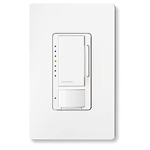 Lutron Maestro LED+ Motion Sensor Dimmer Switch | No Neutral Required | MSCL-OP153M-WH | White