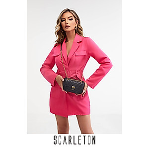 Scarleton Crossbody Bags for Women, Purses for Women, Quilted Shoulder Bag, Lightweight Gold Chain Crossbody Bag Purse, H210701 - Black