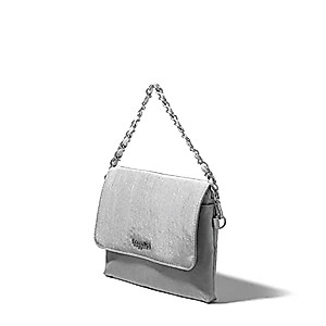 Baggallini Flap Crossbody w/Chain Silver Shimmer One Size