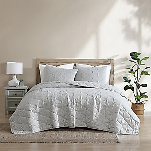 1888 Mills True Comfort Jersey 3pc Quilt Set, Ultra Soft, Wrinkle Resistant, Modern Design, Soft Knit Textured Design, Full/Queen - Moonlight
