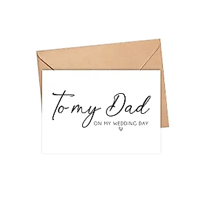 To My Dad On My Wedding Day Card - Brides Father Of The Groom Gift For Him - Father Of The Bride Wedding Day Card - Dad Wedding Thank You Card - Card From Bride