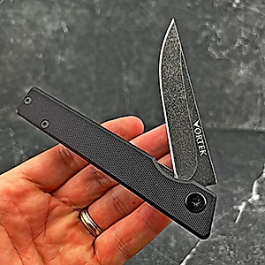VORTEK VANGUARD: Sleek Designed EDC Folding Pocket Knife, 8Cr13MoV Blade, Fiberglass G10 Handles, Ball Bearing Pivot