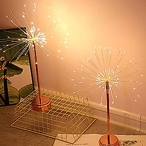TQNSSM Remote Control LED Copper Wire Fireworks Lights for Home Outdoor Garden Courtyard Wedding Decoration(Warm White)