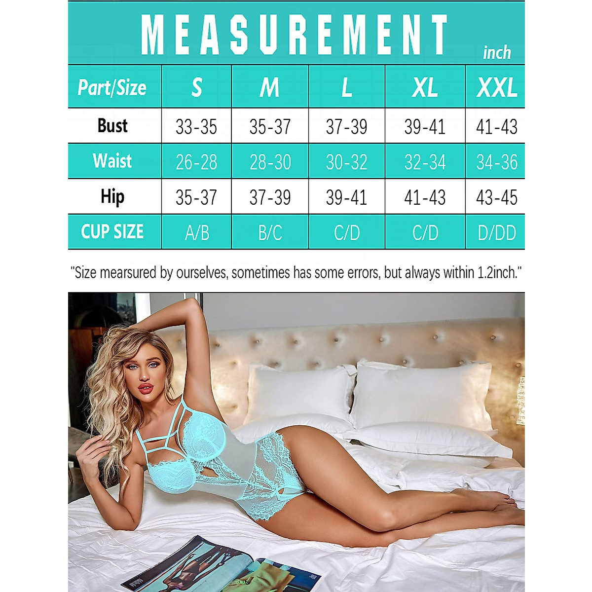 Avidlove Women Floral Lace Harness Lingerie Bodysuit One Piece Teddy Babydoll Nightgown