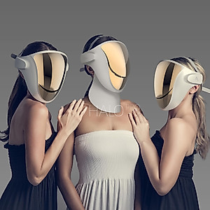 Aphrona Led Face Mask Light Therapy, Halo Led Light Therapy Facial and Neck Skin Care Mask, Blue Light Red Light for Acne Wrinkle Reduce, New Generation Face and Neck Photon Mask