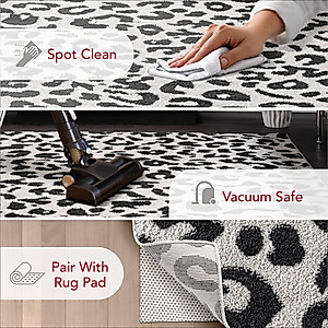 nuLOOM Annette Modern Leopard Print Area Rug, 5x7, Dark Grey