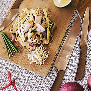 Hampton Forge HMC01A489A Tomodachi 10 Piece Raintree Knife Set – Brown