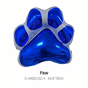 CYMYLAR 3PCS 25 * 28 inch Blue White Dog Paw Balloon Blueyi Foil Balloons/Blueyi Birthday Party Supplies Balloons/Baby Shower Girls and Boys Blue Theme Happy Birthday Party Decorations