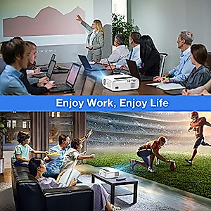 HOPVISION Native 1080P Projector Full HD, 15000Lux Movie Projector with 150000 Hours LED Lamp Life, Support 4K 350" Home Outdoor Projector for Smartphone/ PC/ Laptop/ PS4/ TV Stick/ EXCEL/ PPT