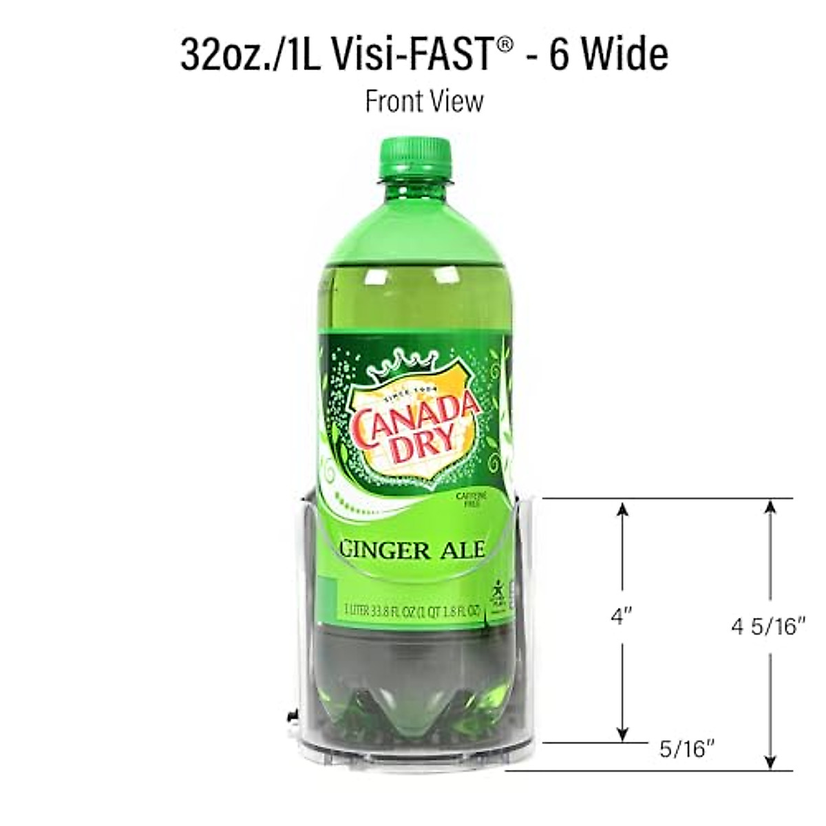 Display Technologies Visi-Fast Spring-Loaded Beverage Pusher-Glides (Pack of 6) - Effortless Beverage Product Presentation for 32oz/1LTR - 6-wide, 22" D' Drink Organizer ofor Cans, Bottles and More