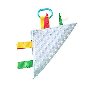 Baby Jack & Co 8x8” Learning Lovey Milwaukee Wisconsin Tag Toys for Babies - Baby Crinkle Toys - Soft & Safe - Learn USA Cities and Shapes - Ideal Baby Toy & Gift BPA Free w/Stroller Clip