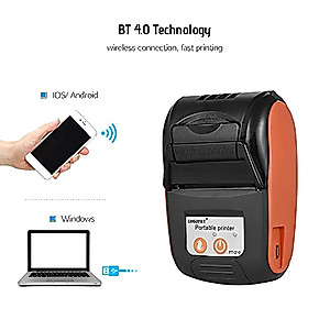 ERYUE Thermal Printer, PT-210 Portable Thermal Printer Handheld 58mm Receipt Printer for Retail Stores Restaurants Factories Logistics