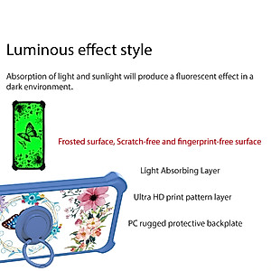 ATT AT&T Motivate 3 Case EABF22206A Compatible with Sharp Rouvo V Phone Case STTM21VAPP Cover [with Tempered Glass Screen Protector][Hard PC + Soft Silicone] [Ring Support][Luminous Effect] YGL-LHD