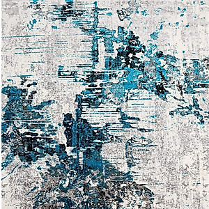LUXE WEAVERS Contemporary Abstract Area Rug, Turquoise 8x10