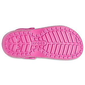Crocs Classic Glitter Lined Clogs | Kids' Slippers, Fuchsia Fun/Multi, 6 US Unisex Toddler