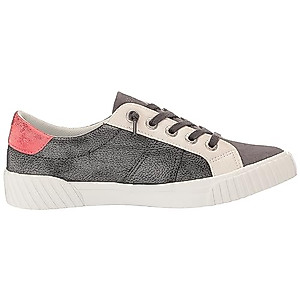 Blowfish Malibu Women's Wave-B Sneaker, Gunmetal Tumble/DkGreyMicFib/RedRefle, 9M