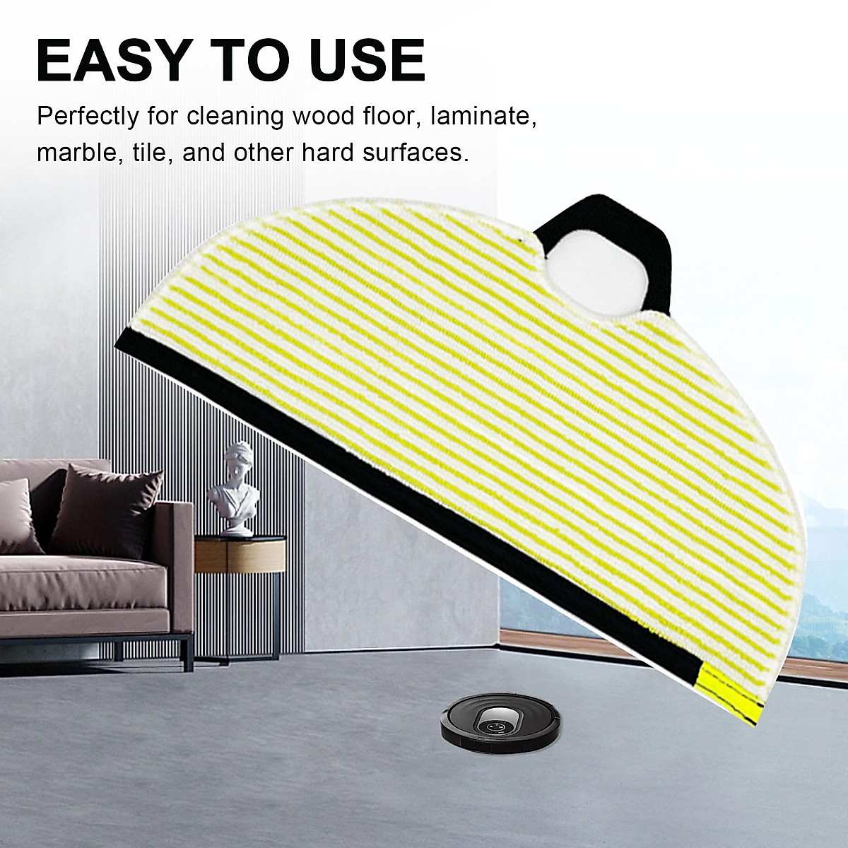 HIFROM RV2001WD Replacement Mop Pads Compatible with Shark RV2001WD RV2002WD AV2001WD RV2000WD Robot Vacuum,Shark Vacmop Pads Refills 4 Pack