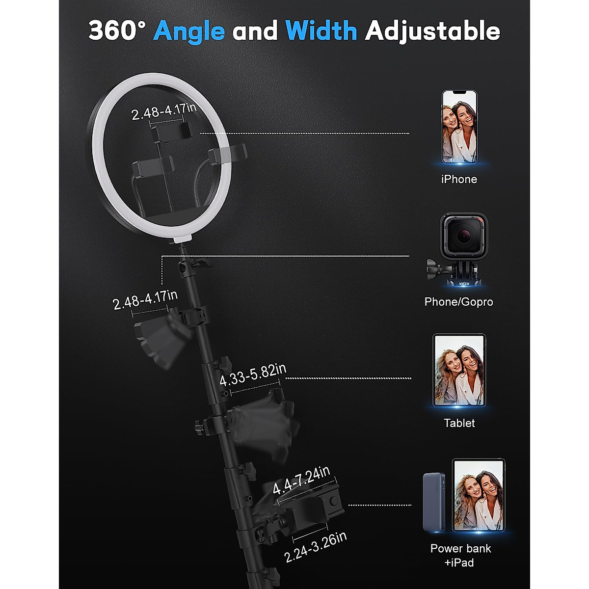 HOGSITY 360 Photo Booth Machine for Parties for 1-3 PPL,with APP,Wireless Light Strip,Custom Logo&Parts Replace,360 Camera Booth Auto Spin w/Ring Light&Flight Case for Slow Motion Etc.27