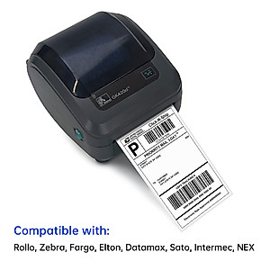 ESSENTIAL Fanfold 4" X 6" Direct Thermal Shipping Labels with Perforations, 5000 Labels, Permanent Adhesive - Compatible with Rollo & Zebra Printer