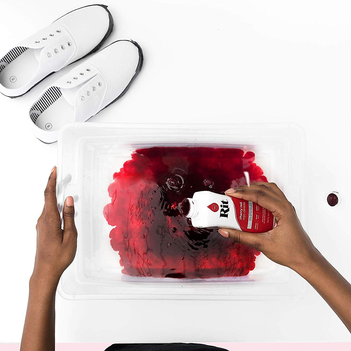 Liquid Fabric Dye, 8-Ounce, Cherry Red & Liquid Fabric Dye, 8-Ounce, Denim Blue Bundle Edition