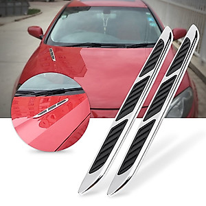 Air Flow Vent,2pcs Car Exterior Hood Side Door Air Flow Vent Cover Intake Grille Decorative Trim Sticker