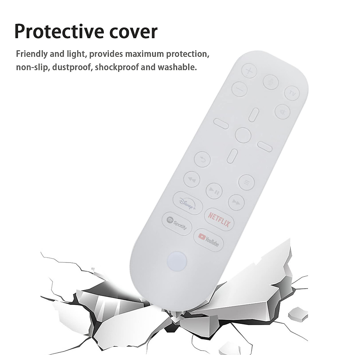 N+B Remote Control Case Cover Compatible for PS5 Sony PlayStation Remote Control Game Console Cover Soft Silicone Protective Remote Control Media Cover Sleeve (white)