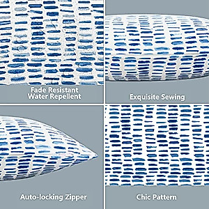 LVTXIII Outdoor Pillow Covers ONLY, Square Throw Pillow Covers, Modern Cushion Cases for Sofa Patio Couch Decoration 18 x 18 Inch, Pack of 2, Pebble Blue