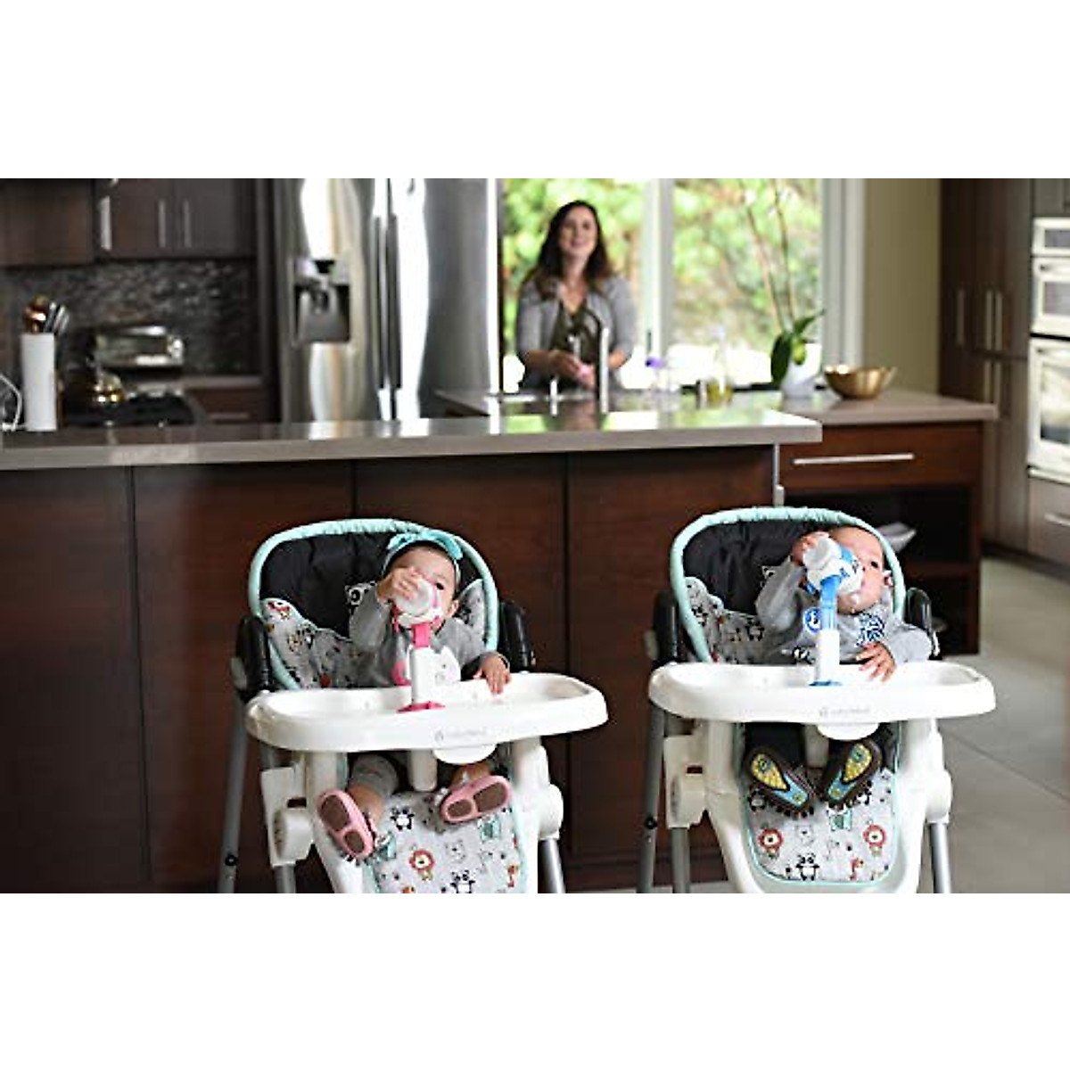 Babaste Baby Bottle Holder | Hands-Free Feeding That Improves Hand Eye Coordination, and Motor Skills | Keep Bottles Secure & Off The Floor | Color: Gray