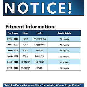 Detroit Axle - Brake Kit for 2008-2009 Ford Taurus X Sable 2005-2007 Five Hundred FreeStyle Mercury Montego Drilled & Slotted Disc Brake Rotors Ceramic Brakes Pads Front & Rear Replacement
