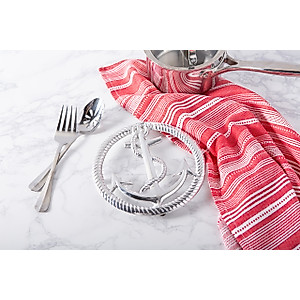 DII Decorative Trivet Set for Pots & Pans Dining Table Hot Pot Holder, Casted Metal, 8x8, Anchor & Rope, 2 Piece