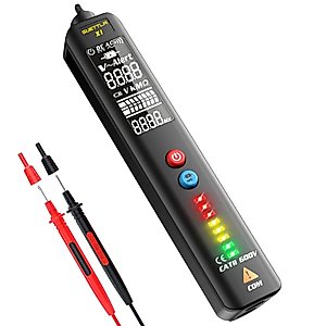 Voltage Tester Multimeter, Non-Contact Voltage Detector 6V/90V-1000V Dual Range with LCD Display Buzzer Alarm for Live/Null Wire Breakpoint Finder Outlet Volt Measure, SUETTLA X1 Electrical Tester Pen