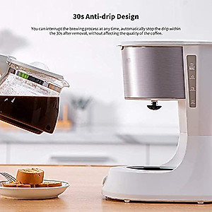 NDRFAWY Coffee Machine Espresso Maker with 652Ml Glass Kettle Coffee Powder Filter Anti-Drip Insulation Teapot