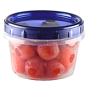 Twist Top Food Deli Containers Screw And Seal Lid 16 Oz Stackable Reusable Plastic Storage Container 12 Pack.