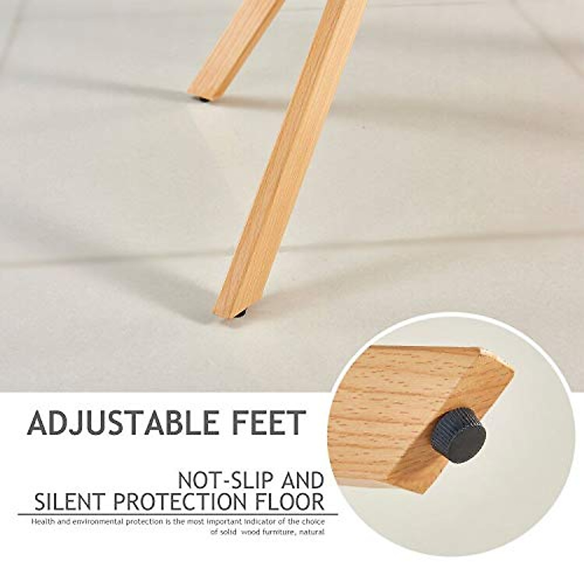 Hommoo Rectangle Dining Table Modern Kitchen Table Tea Coffee Table with White MDF Top and Wood Legs for Kitchen and Dining Room