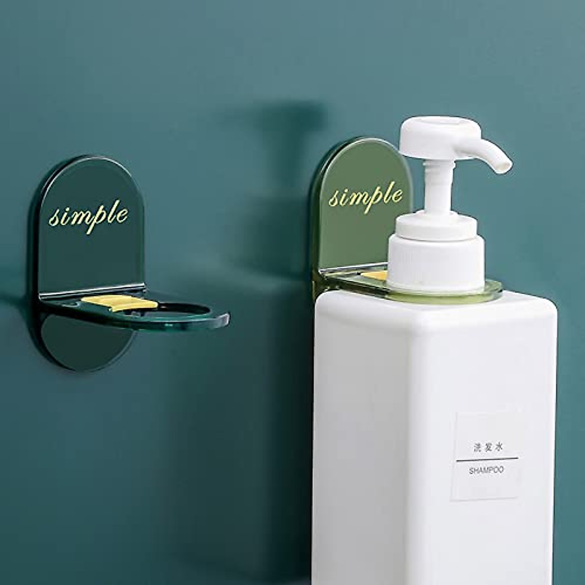 jomgeroz Wall Mount Shower Gel Bottle Holder Storage Rack Adhesive Adjustable Shampoo Hand Bottle Hanging Organizer hand hanger