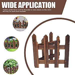 Happyyami Wood Yard Fence Rustic Farmhouse Fence Garden Edging Wooden Landscape Edging Short Fence Garden Border Edging Edger Lawn Edge Trim Garden Outdoor Fence Christmas Tree Metal Cut Off