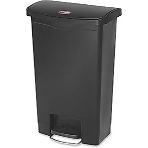 Rubbermaid Commercial Products-1883611 Streamline Slim Step-On Plastic Trash Garbage Can, 13 Gallon, Black