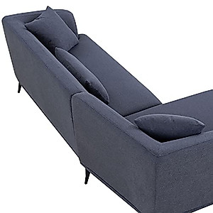 Goohome 102" L-Shape Sectional Sofa with Chaise Lounge, Oversize Modern Fabric Upholstered Couch with Metal Legs, Living Room Furniture Set for Apartment Bedroom