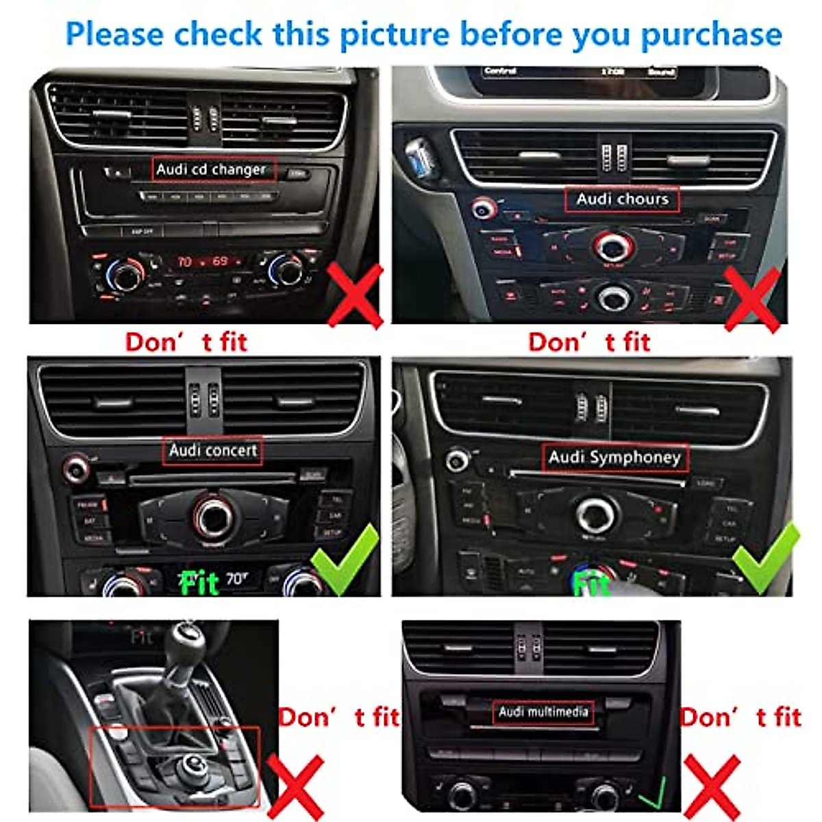 Road Top Wireless Carplay Android Auto Module Receiver Box for Audi S4 S5 A4 A5 (2009-2015 Year) for Q5 (2009-2017 Year) with 2GMMI, Carplay Retrofit Kit Decoder, Support Mirrorlink, Camera