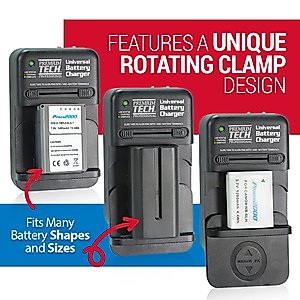 Vidpro PT-UNV Universal Li-Ion Battery Charger - Adjustable Programmable Travel Friendly Charger with Overcharge Protection and Automatic Polarity Detection Compatible with Most Battery Types
