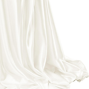 Cibhlea Premium Satin Fabric - Smooth & Shimmering Satin, 58" Wide | Ideal for Wedding Dresses, Decorations, and Crafts | Premium Quality, Soft & Silky Touch | Sold by The Yard (White, 3 Yard)