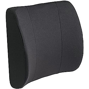 DMI Memory Foam Lumbar Pillow Support Pillow Back Support Chair Cushion with Strap for Better Posture and Easing Back Pain, Black