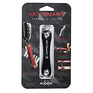 KeySmart Rugged - Multi-Tool Key Holder with Bottle Opener and Pocket Clip (up to 14 Keys, Black)