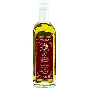Roland Foods White Truffle Oil with Truffle Pieces, 1.86 Fl Oz Bottle, Pack of 2