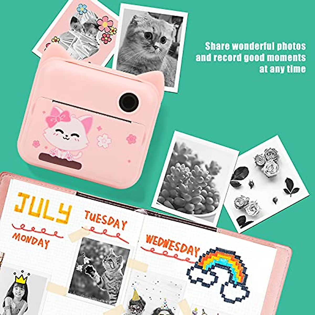 Children Digital Camera, 2.4 Inch IPS Screen Children's Mini Camera, Support 3 Continuous Shooting, Gifts for Children (Color : Default)