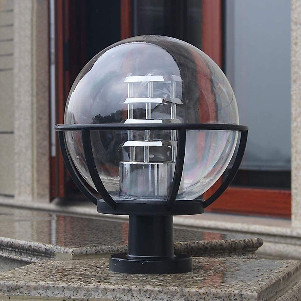 XMFXIAO Waterproof Transparent Ball Door Pillar Lamp Outdoor Home Wall Pillar Lamp Stone Column Door Lamp IP55 Transparent Railing Lamp Garden Villa Lamp Garden Landscape Lamp