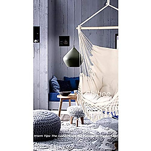 Chihee Hammock Chair Relax Hanging Chair Cotton Woven Soft Seat for Superior Comfort Durability Elegant Tassels Creative Metal Strong Spreader Bar 3-Section Combination Detachable Easy to Install